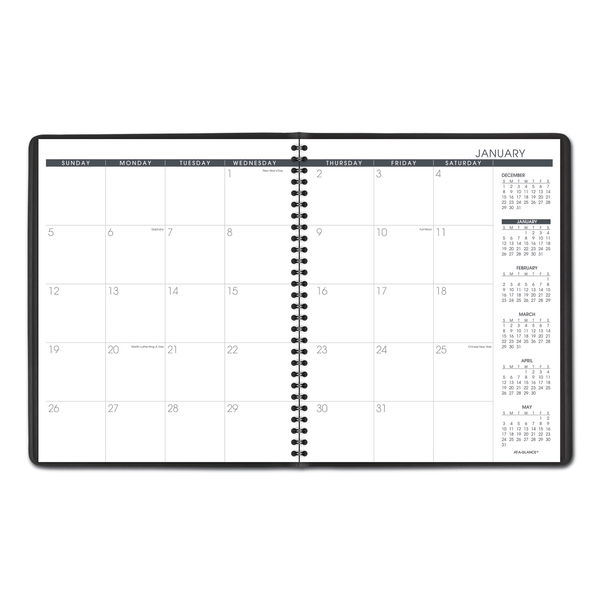 AAG7026005: Monthly Planner, 11 x 9, Black Cover, 15-Month: Jan 2025 to ...