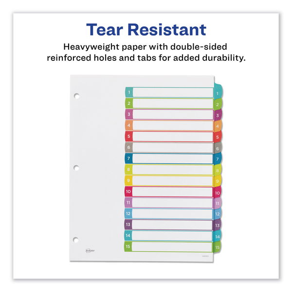 AVE11845: Customizable TOC Ready Index Multicolor Tab Dividers, 15-Tab ...